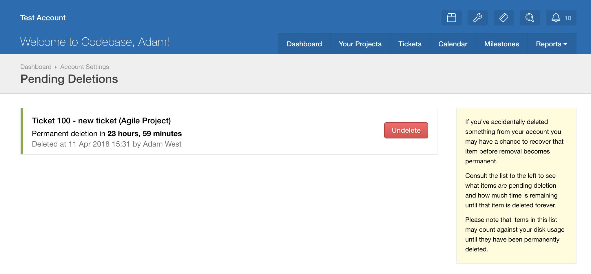 How do I recover a recently deleted item? - Tips & Tricks — Codebase How do I recover a recently deleted item? - Tips & Tricks — Codebase